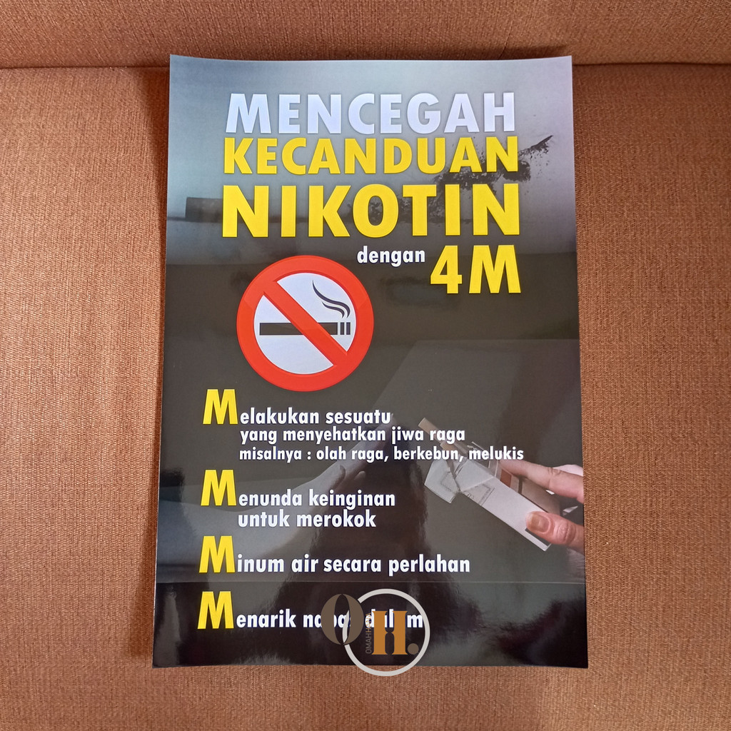 Jual Poster mencegah kecanduan nikotin - Poster langkah berhenti ...