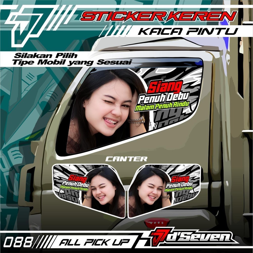 Jual Stiker Decal Kaca Pintu MALAM PENUH RINDU All Truk Bahan Oneway ...