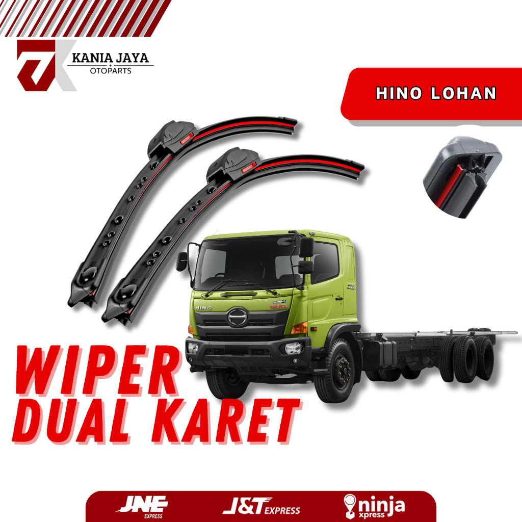 Jual Wiper Dual Blade - Hino Lohan 500 - Wiper 2 Lapis Karet Frameless Karet Ganda Double Karet ...