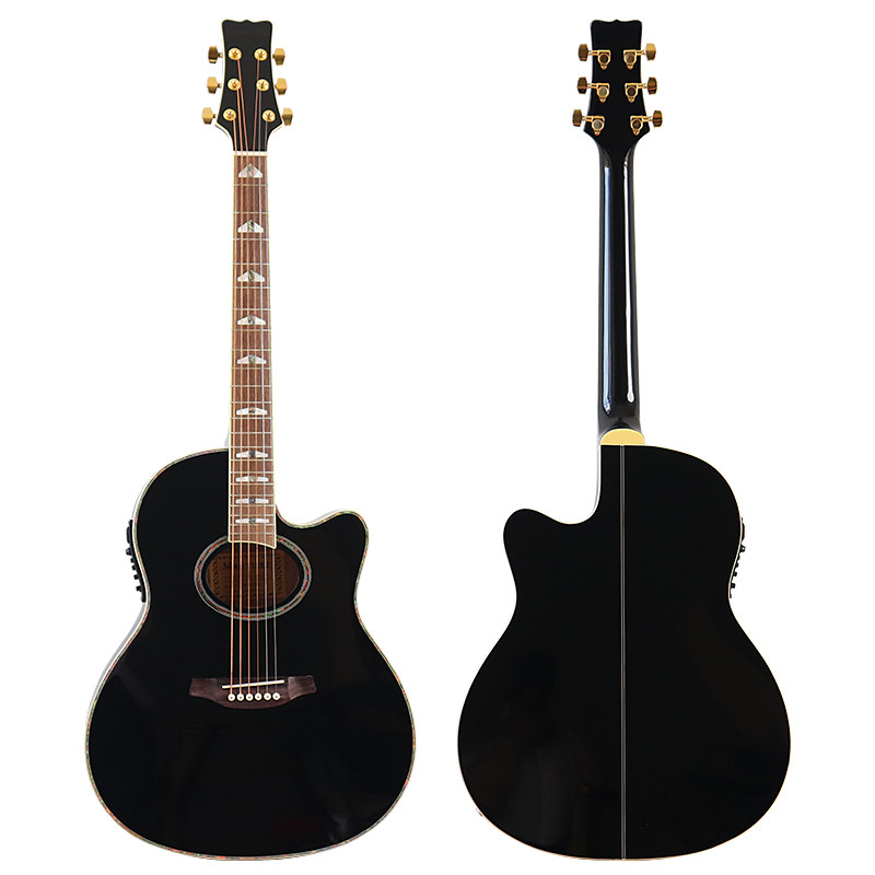 Jual 41 Inch Cutaway Design Electric Acoustic Guitar High Gloss ...