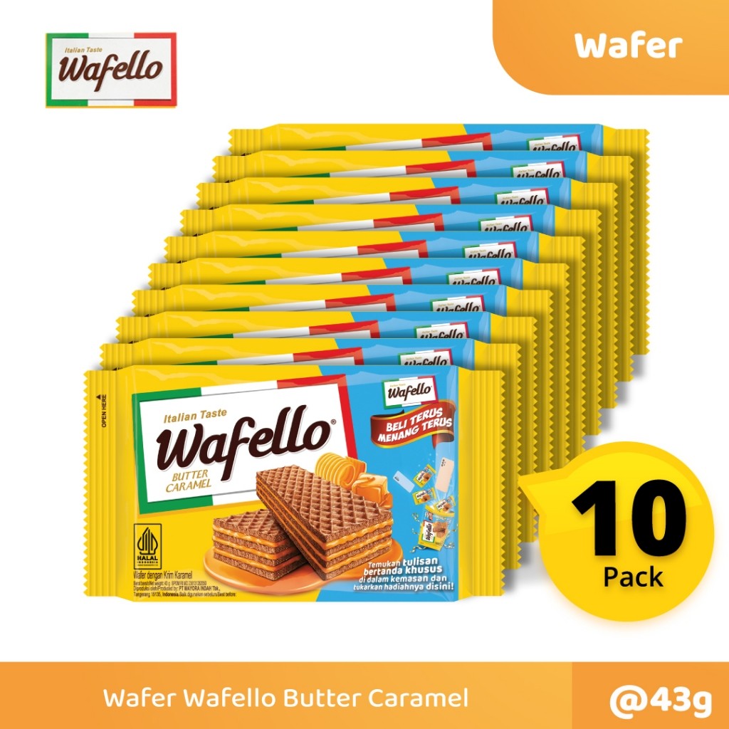 Jual Wafer Wafello Butter Caramel 10 Pcs @43 Gr | Shopee Indonesia