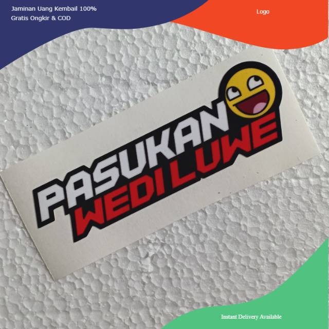 Jual Stiker Pasukan Wedi Luwe Ritrama Cutting Laminasi Glossy Min ...