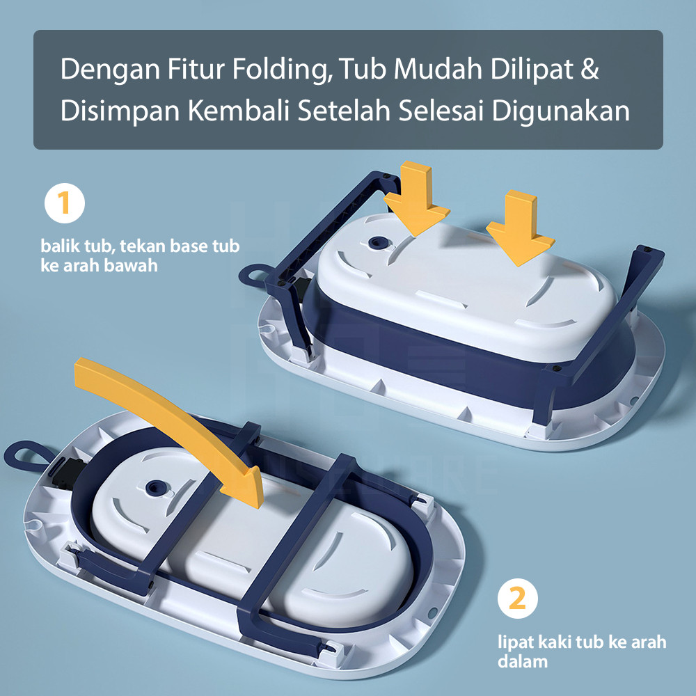 Jual j75kj Bak Mandi Bayi Lipat Portable Baby Bath Tub dengan Pengukur ...