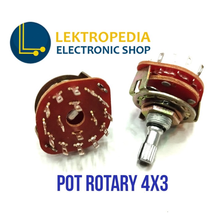 Jual Potensio Rotary 4x3 16 kaki Drat Saklar rotari klik switch putar ...
