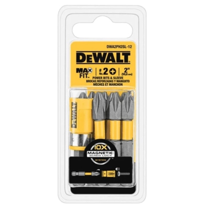 Jual Mata Obeng Set Dewalt Maxfit PH2 2 inch + magnetic Holder 12 pcs ...