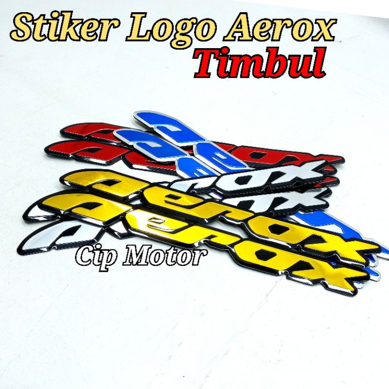 Jual Stiker Logo Aerox Timbul Silver Biru Merah Gold prem aerox ...