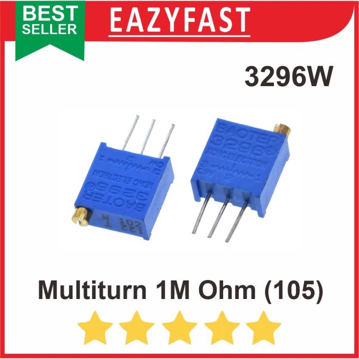 Jual Trimpot Multiturn 105 VR 1M 1 M Ohm 3296w Potensio Multi Turn ...