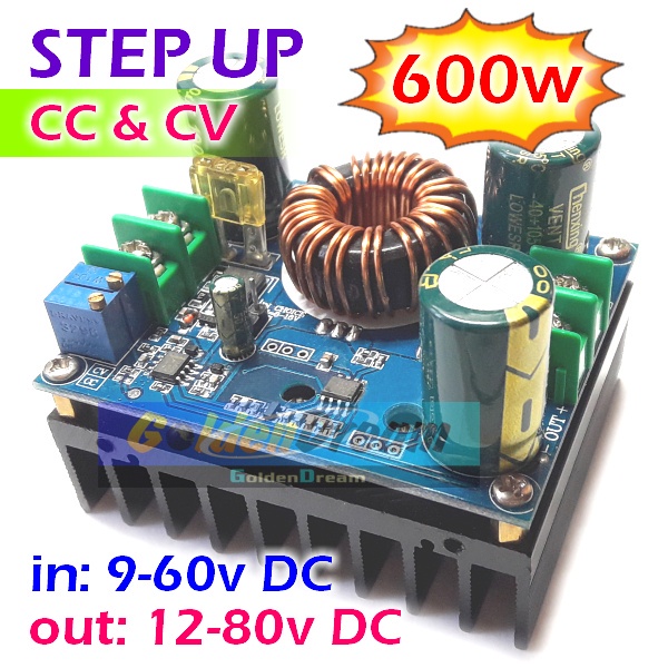 Jual Step Up 600w CC CV 9-60v to 12-80v DC Boost Power Supply Solar ...