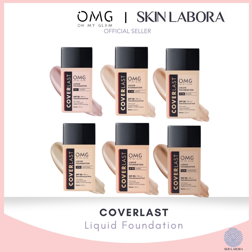Jual OMG Oh My Glam Coverlast Liquid Foundation SPF 20 PA++ 25ml ...