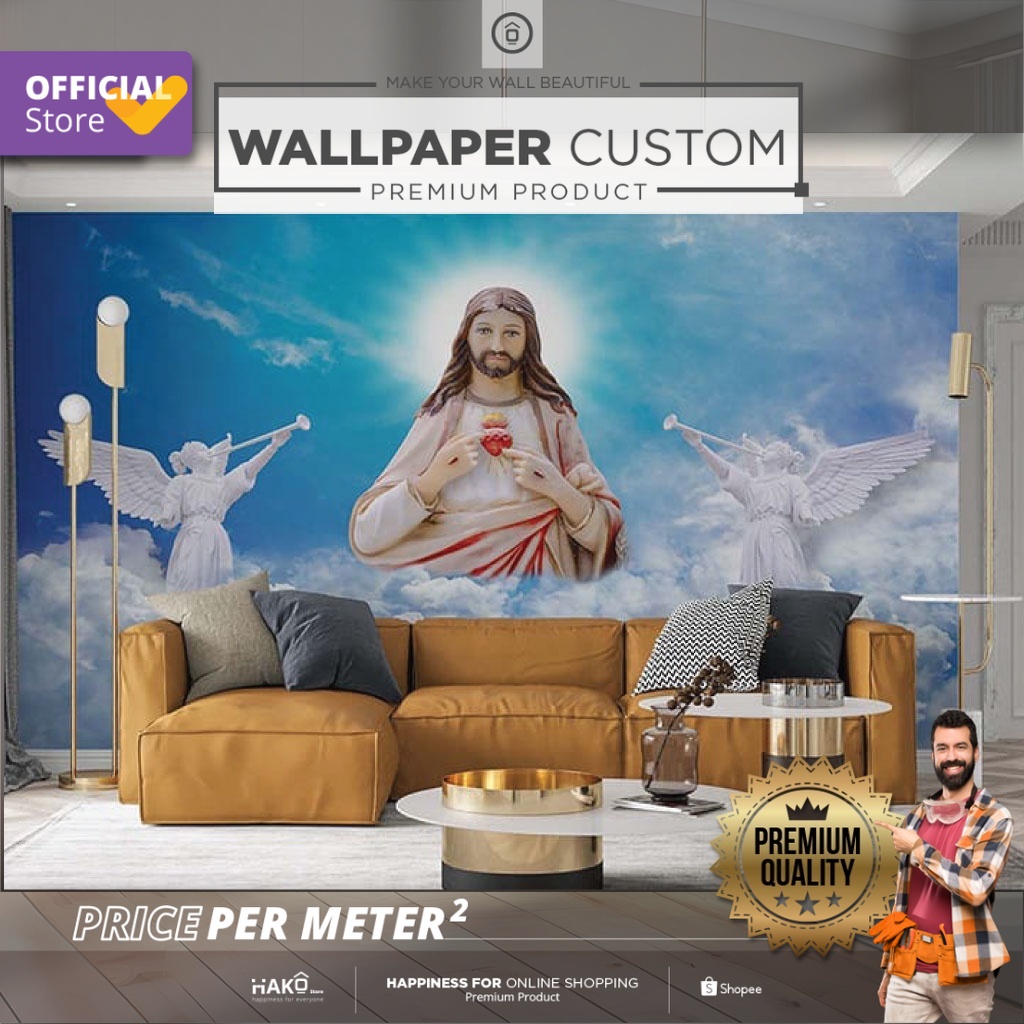 Jual Wallpaper Custom Ruang Tamu | Gambar Yesus dan Bunda Maria 3.1 ...