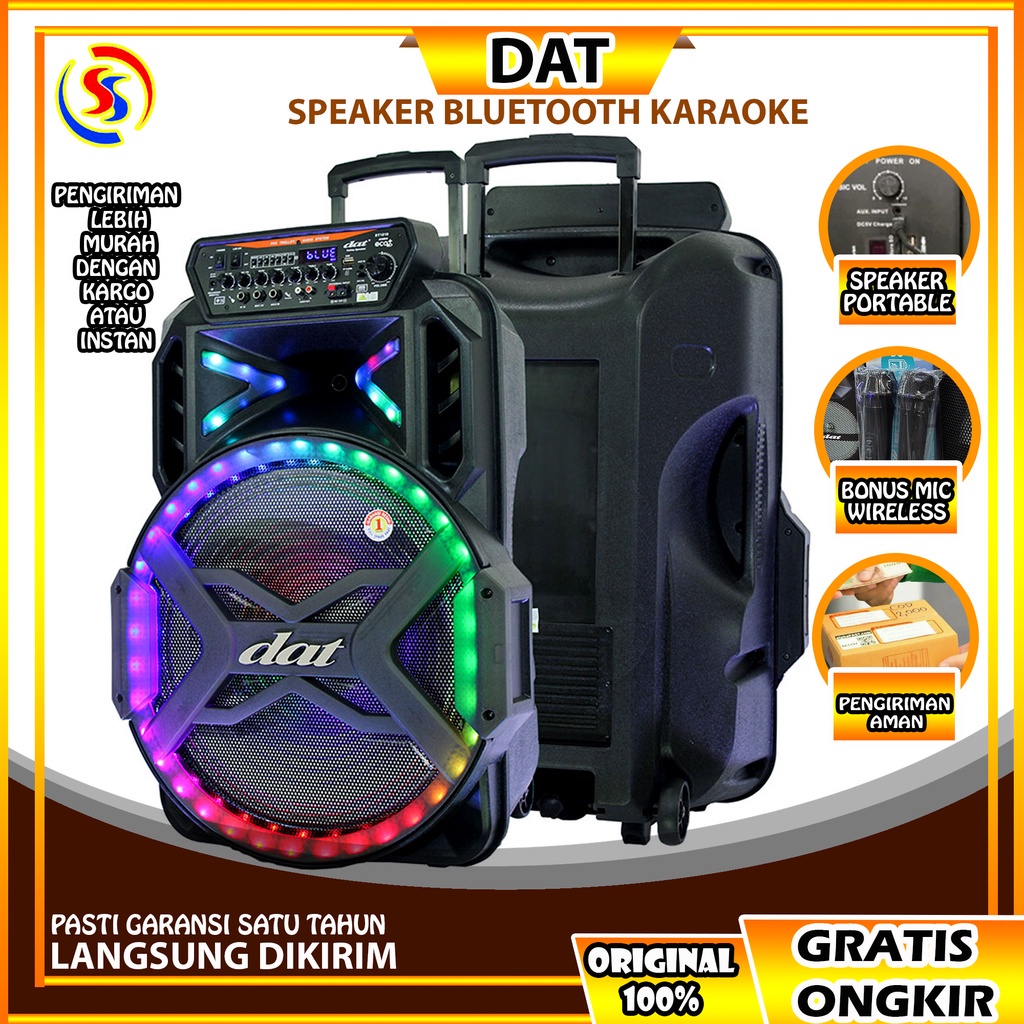 Jual Speaker Portable Speaker Bluetooth Speaker Karaoke 18 inch DAT DT ...