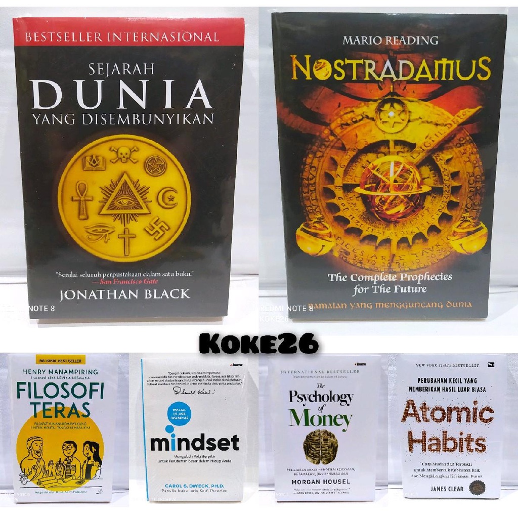 Jual Paket 6 Buku Motivasi Mindset Notradamus Atomic Habits The