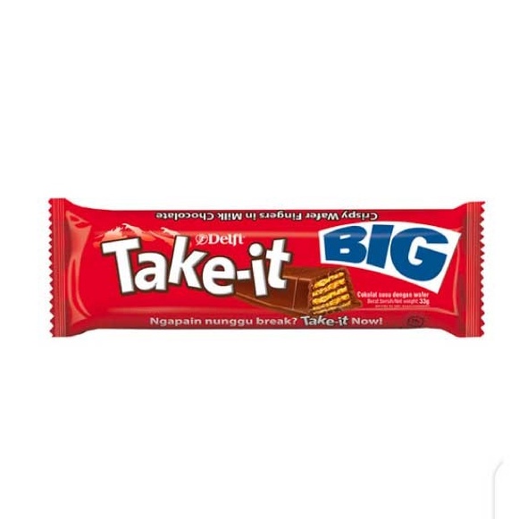 Jual Take it BIG BAR Milk Chocolate Wafer - Netto 33gr. | Shopee Indonesia