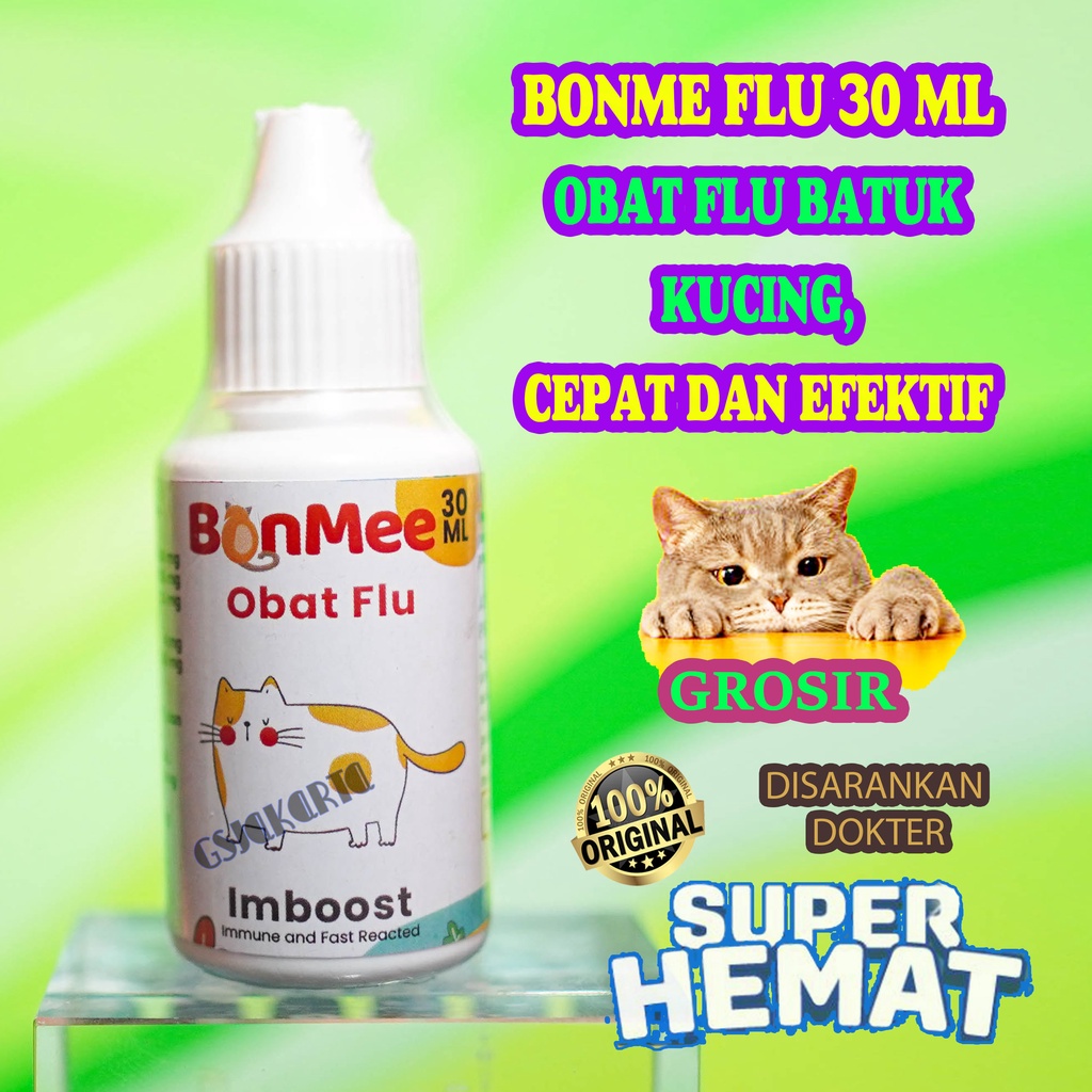 Jual BONME OBAT FLU KUCING BATUK BERSIN 30 ML | Shopee Indonesia