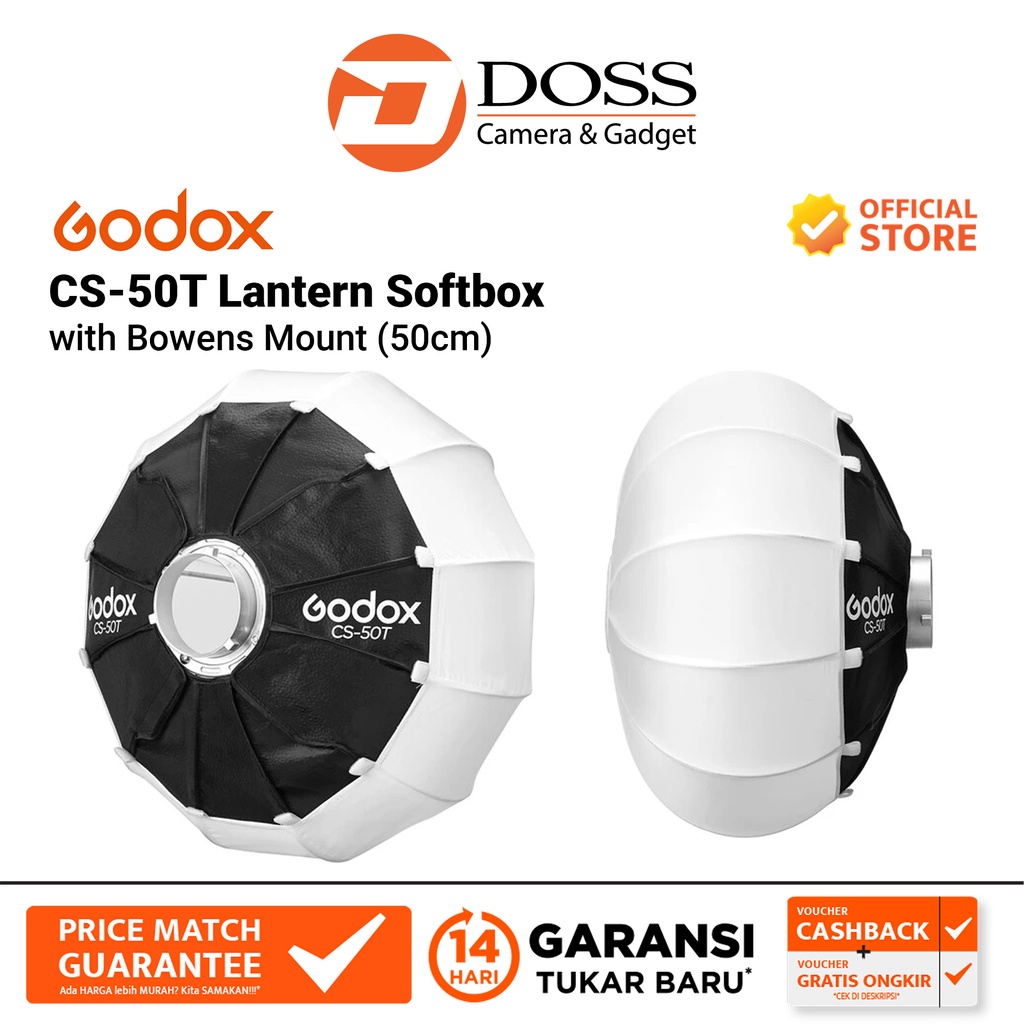 Jual Godox CS-50T Lantern Softbox with Bowens Mount 50cm Lantern CS50T ...