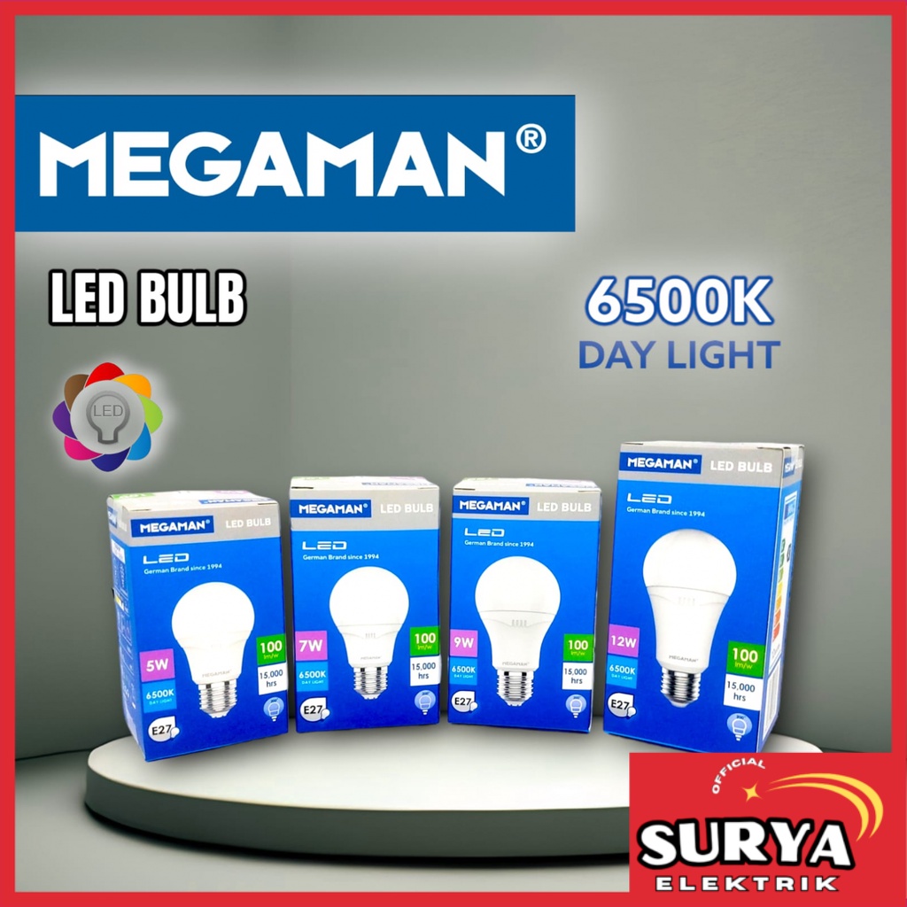 Jual Bohlam Lampu LED MEGAMAN DAYLIGHT A Bulb 3 / 5 / 7 / 9 / 12 Watt Cahaya Putih | Shopee ...