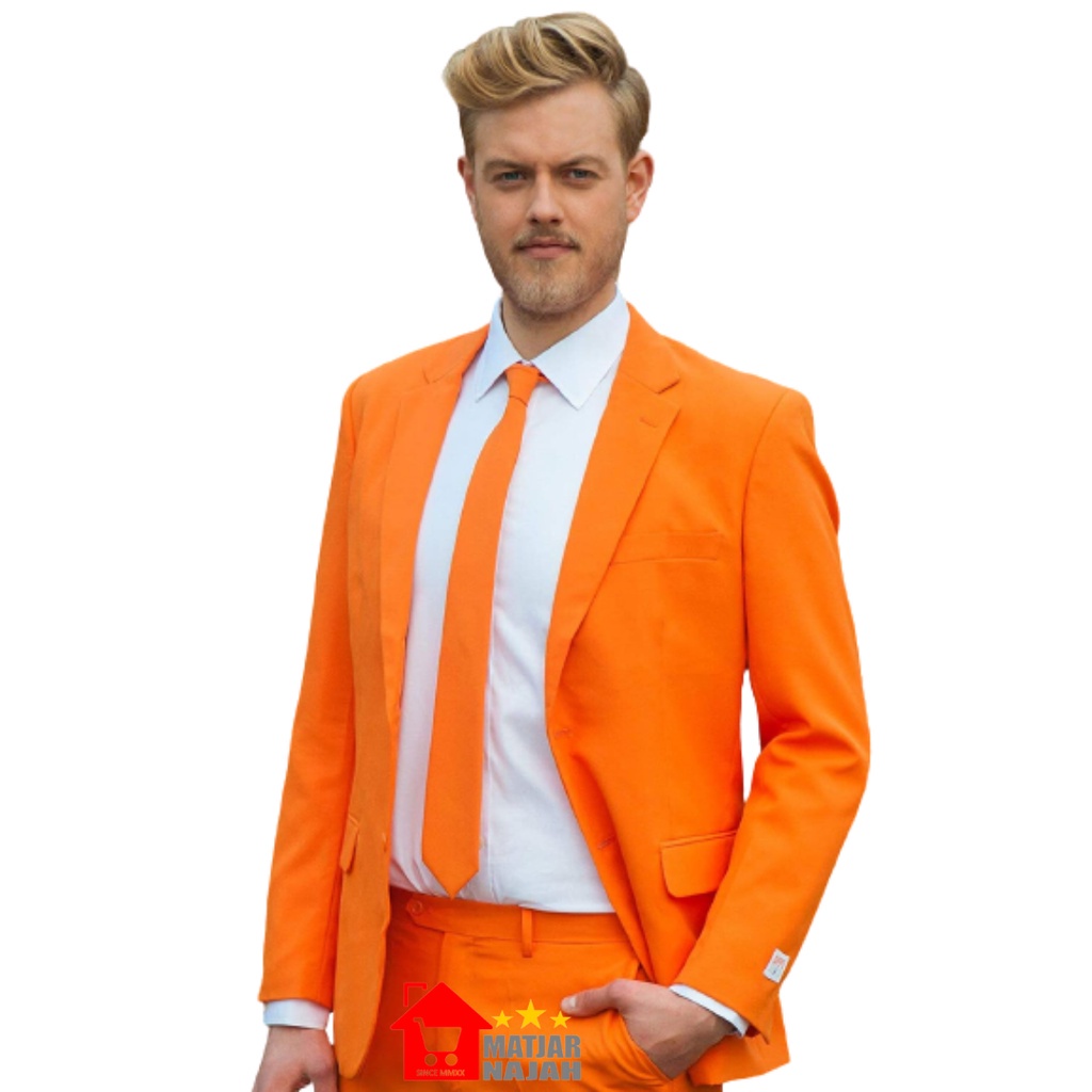 Jual Matjar Najah - Jas Pria Orange Slimfit Reguler Casual Formal ...