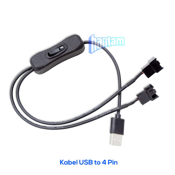 Jual Kabel USB to 4pin Fan Cable Adapter Konverter Saklar Kipas PC ...