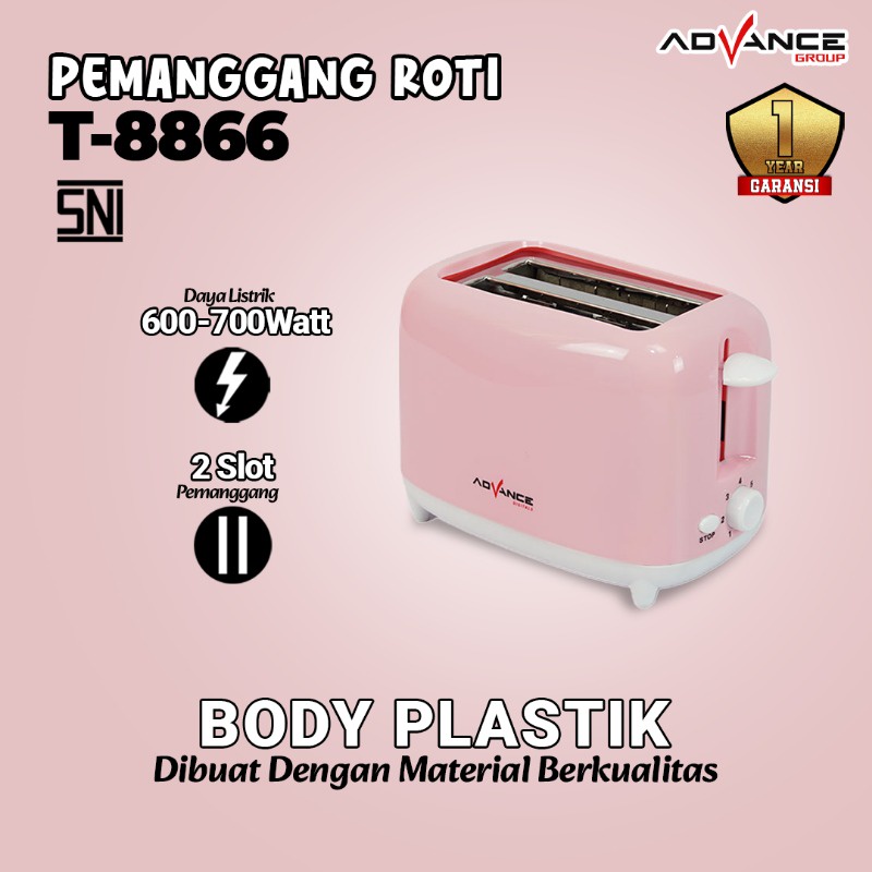 Jual Garansi Resmi 1 tahun lalu T8866 Toaster Pemanggang roti otomatis ...
