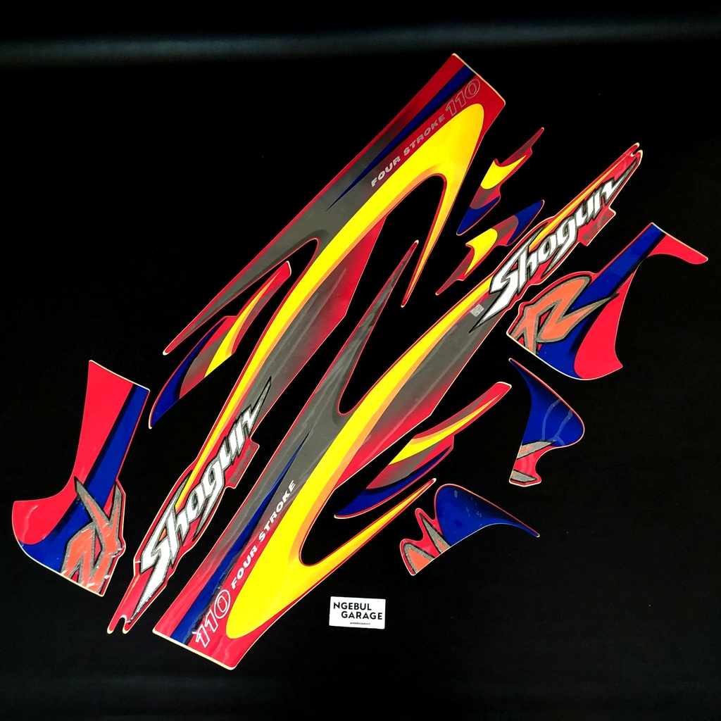 Jual Stiker Shogun R 110 2001 Striping SUZUKI KUNING BIRU MERAH ABU ...