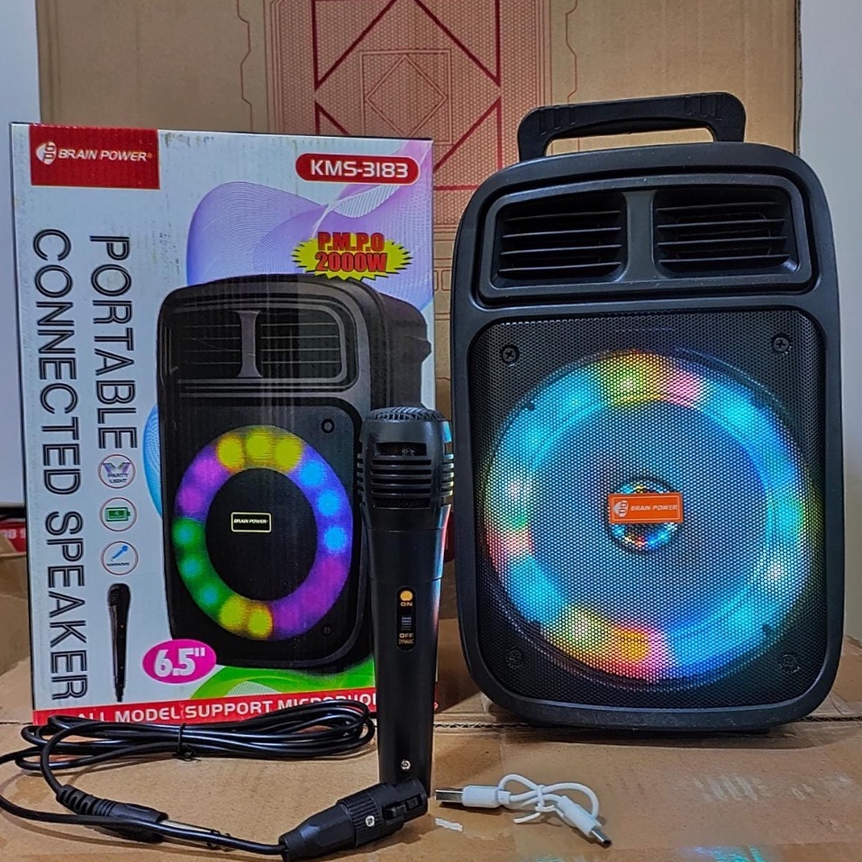 Jual MKC KIMISO Speaker Bluetooth Bass Karaoke Portable 3183 LED 6 ...