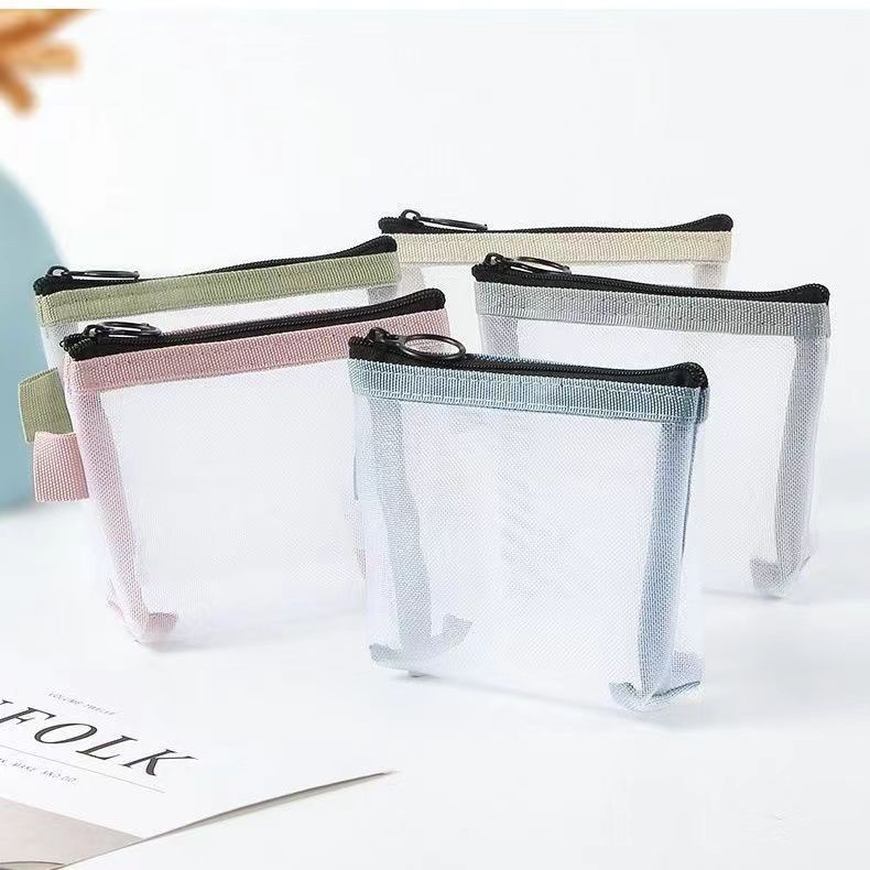 Jual Tas alat tulis jaring transparan mini/dompet koin kosmetik ...