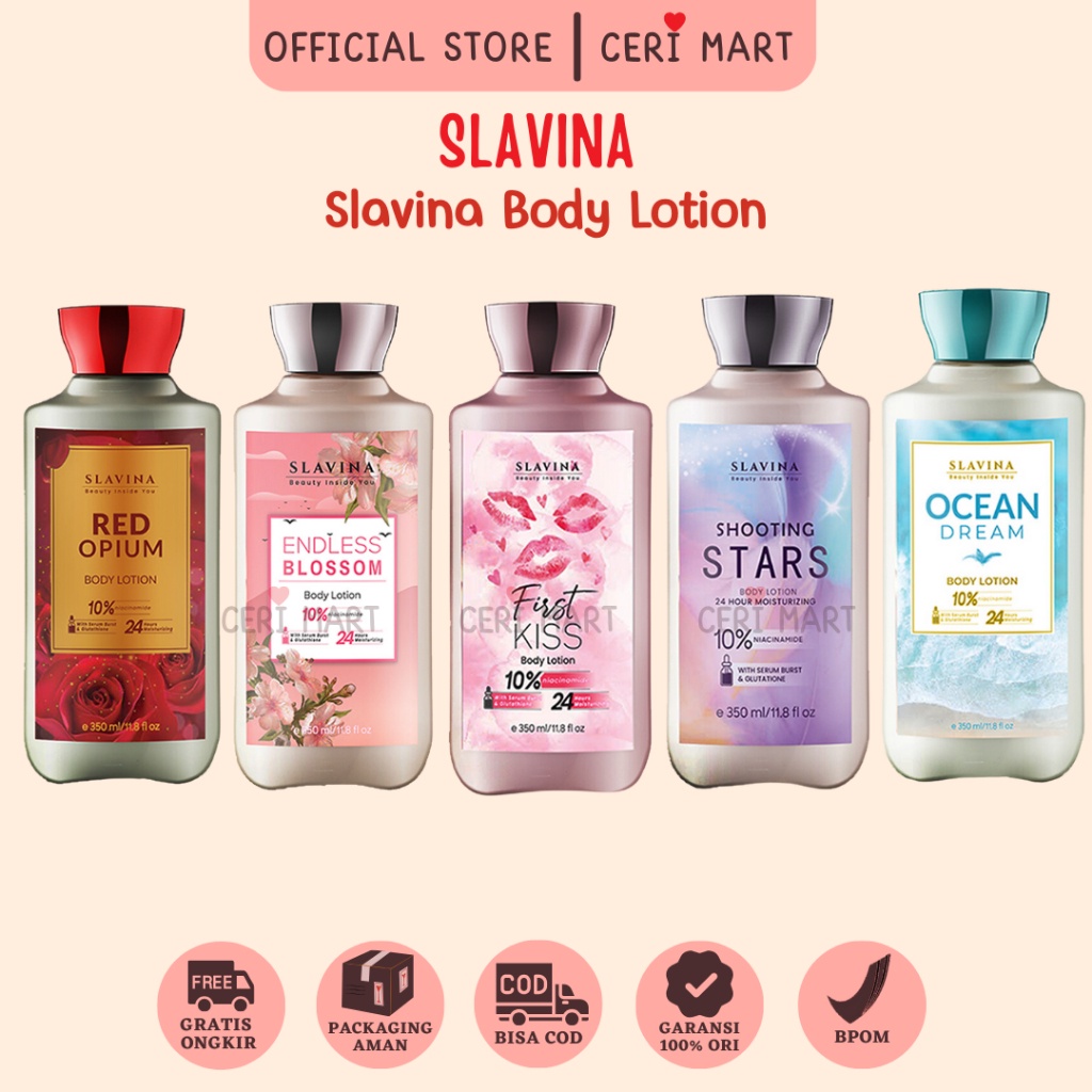 Jual SLAVINA BEAUTY INSIDE YOU BODY LOTION RED OPIUM ENDLESS LOVE FIRST KISS OCEAN NAGITA ...