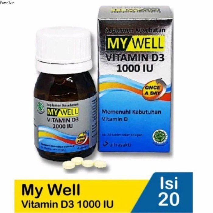 Jual my well vitamin d3 1000 iu 2's | Shopee Indonesia