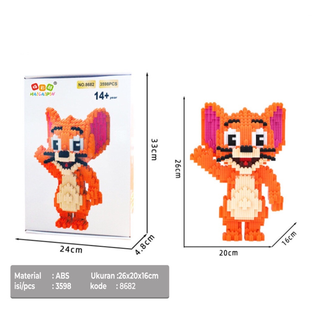 Jual Nano Block Tom & Jerry 8682-83 - Bricks Education Nano Block ...