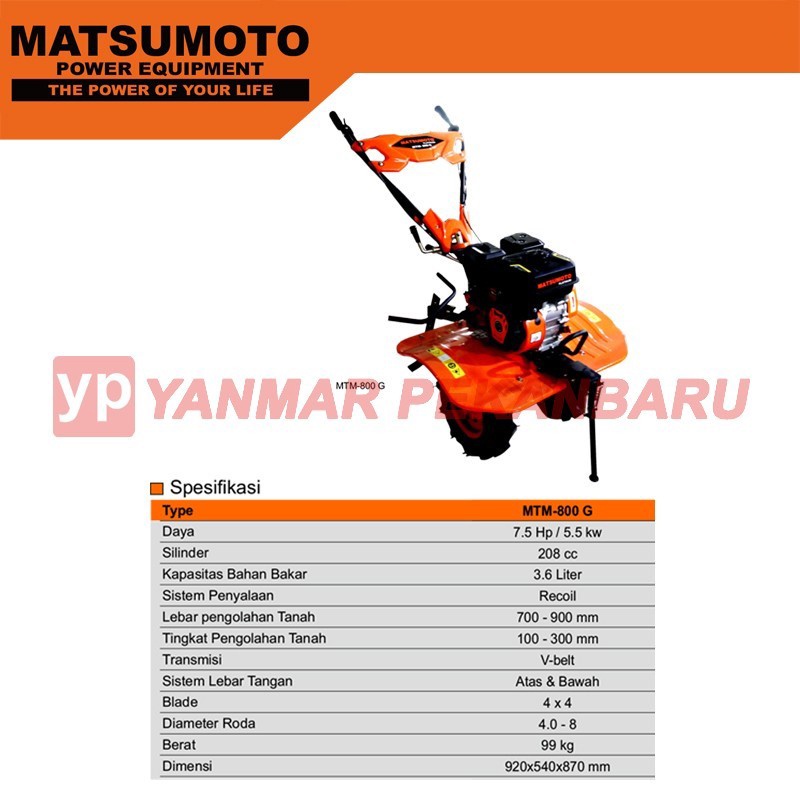 Jual Mesin Bajak Sawah / Traktor Tangan / Mini Tiller MTM 800 G ...