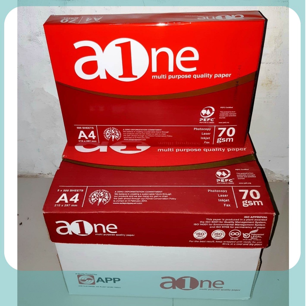 Jual Kertas Aone A4 70gr HVS 1 Box/Karton - Untuk Print dan Fotocopy - 500 Lembar per Pack ...