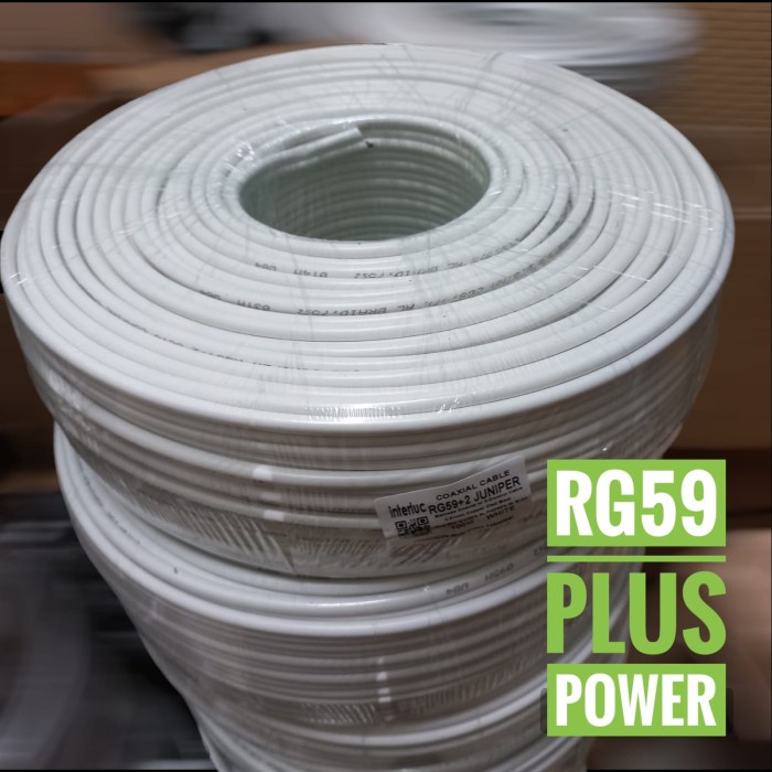 Jual Kabel RG59 Plus Power 2DC Interluc Coaxial 50 meter Putih | Shopee ...