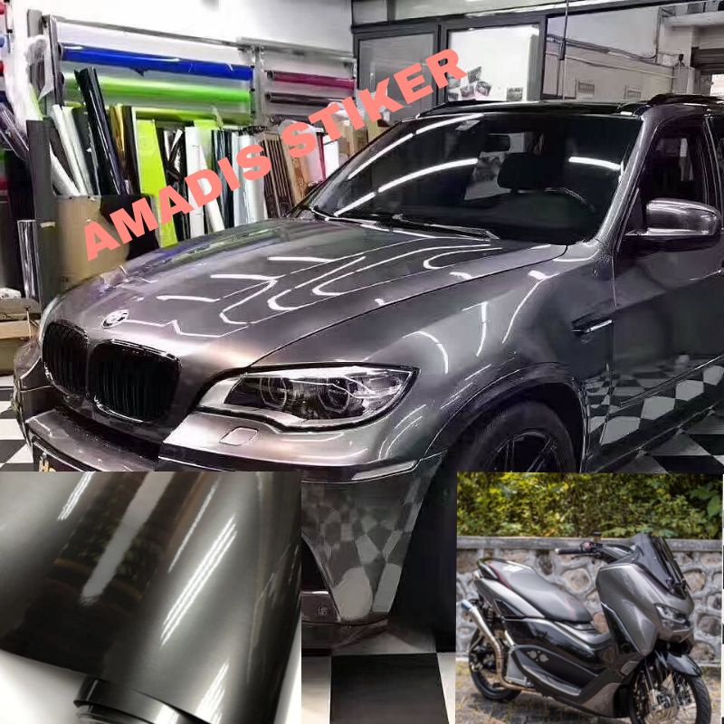 Jual Stiker Skotlite mobil/motor Dark grey candy Skotlet abu abu ...