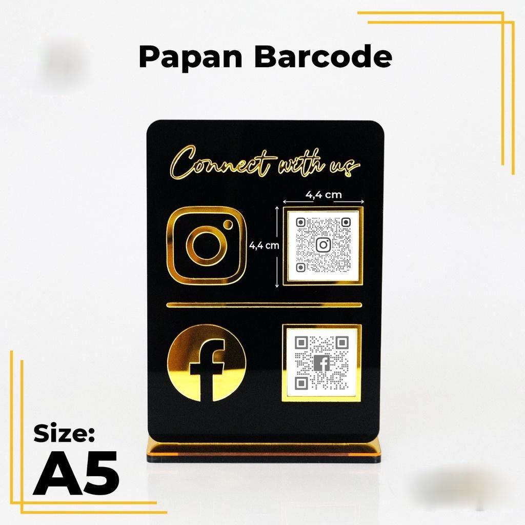 Jual Papan Barcode Akrilik | Stand QR Custom | IG FB Custom barcode ...