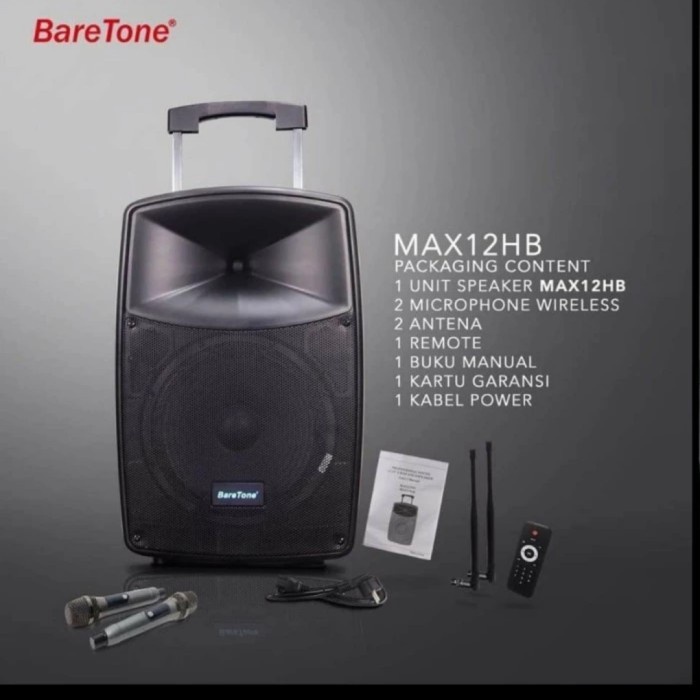 Jual Speaker Bluetooth Portable Baretone Max 12 HB /Max12HB 12 In ...