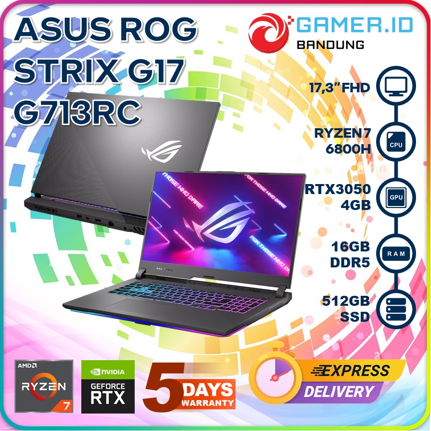Jual ASUS ROG STRIX G17 G713RC R7 6800H RTX3050 16GB 512GB 17.3FHD ...