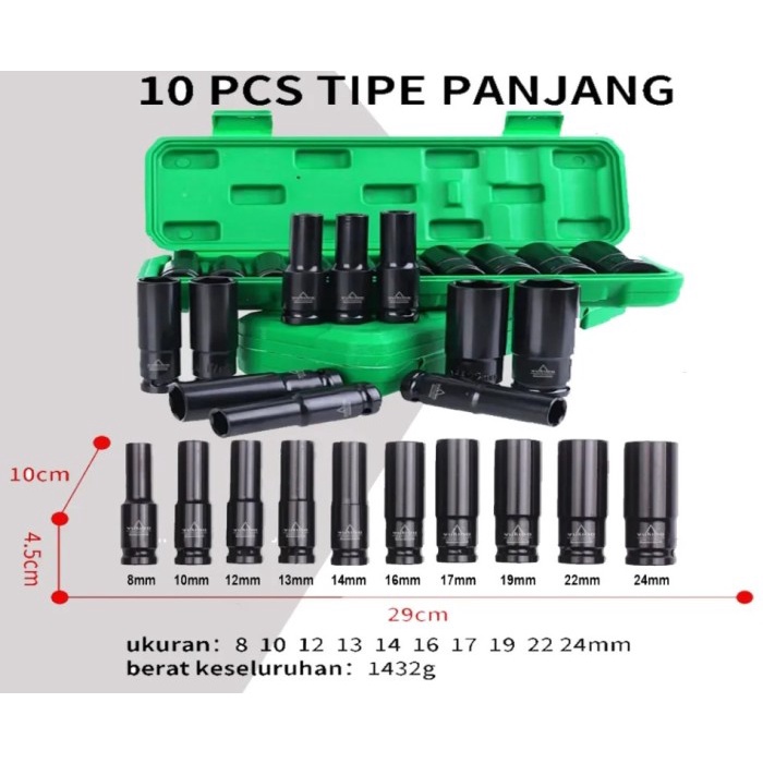 Jual Set 10 Pcs Mata Shock Deep Impact Sok Sock Model Panjang CRV 8 sd ...
