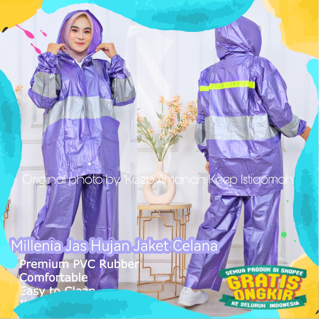 Jual Millenia Jaket Celana Mantol Jas Hujan PVC/ Merah Kuning Hitam ...