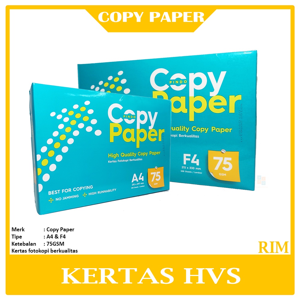 Jual Copy Paper Kertas Fotocopy Hvs A4 And F4 75 Gram Rim Shopee