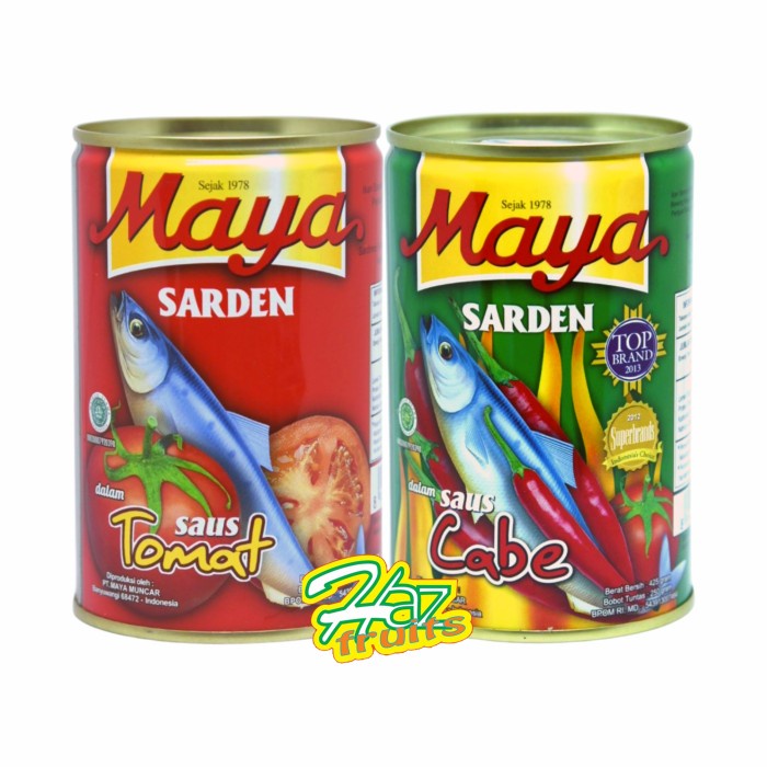 Jual Maya Sarden Saus Tomat Cabe | Ikan Sarden Kaleng Maya Sardines 425 ...