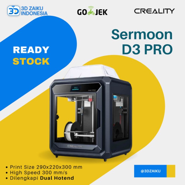 Jual Creality Sermoon D3 PRO Dual Hotend High Speed Direct Drive Silent | Shopee Indonesia