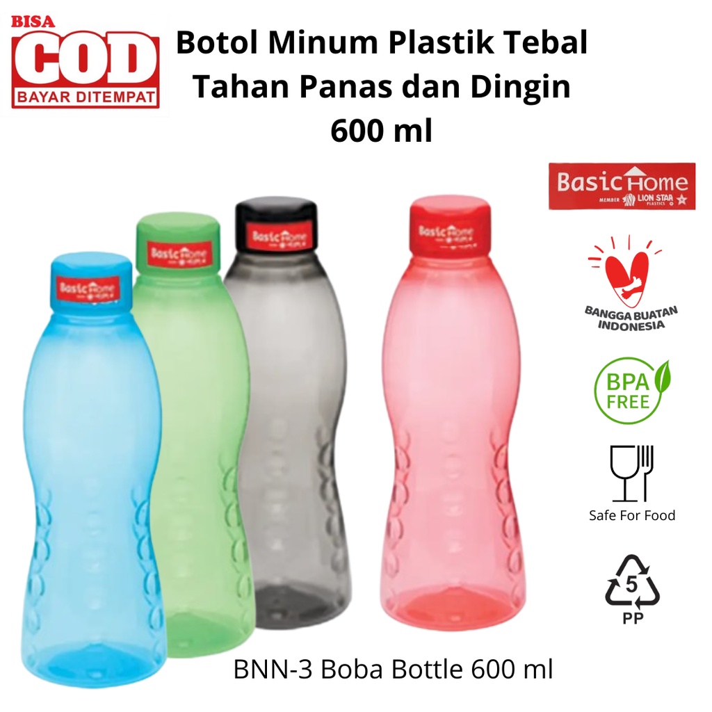 Jual BNN-3 Boba Bottle Botol Minum Plastik Tebal Tahan Panas dan Dingin ...