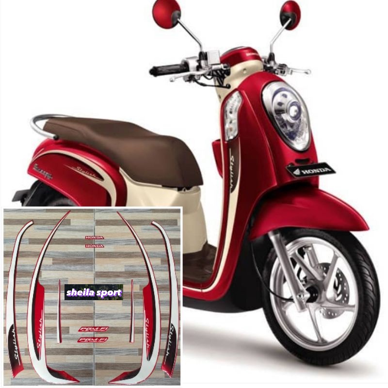 Jual Striping scoopy scopy stiker Honda Scoopy stylish merah tahun 2013 ...