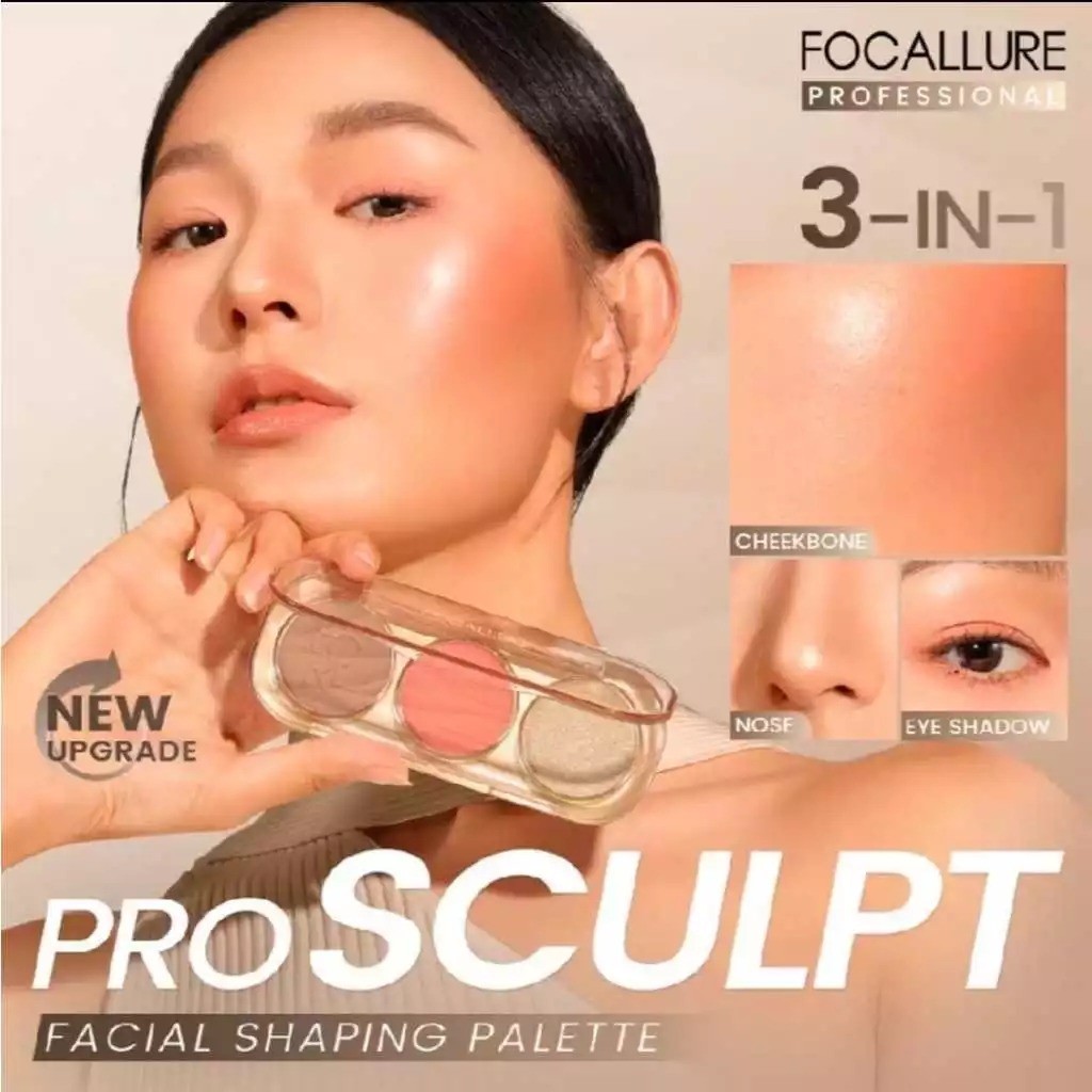 Jual AiLiN | FOCALLURE 3IN1 Palette FA-F45 3D Palette Highlighter ...