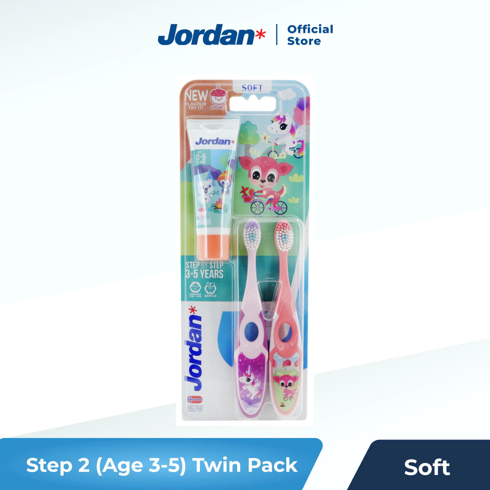 Jual JORDAN Oral Care Kids Step 2 Twin Soft - Sikat Gigi | Shopee Indonesia