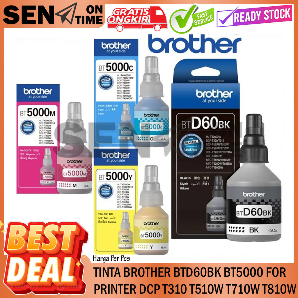 Jual Brother Tinta Btd60bk Bt5000 Ink For Printer Dcp T310 T510w T710w ...