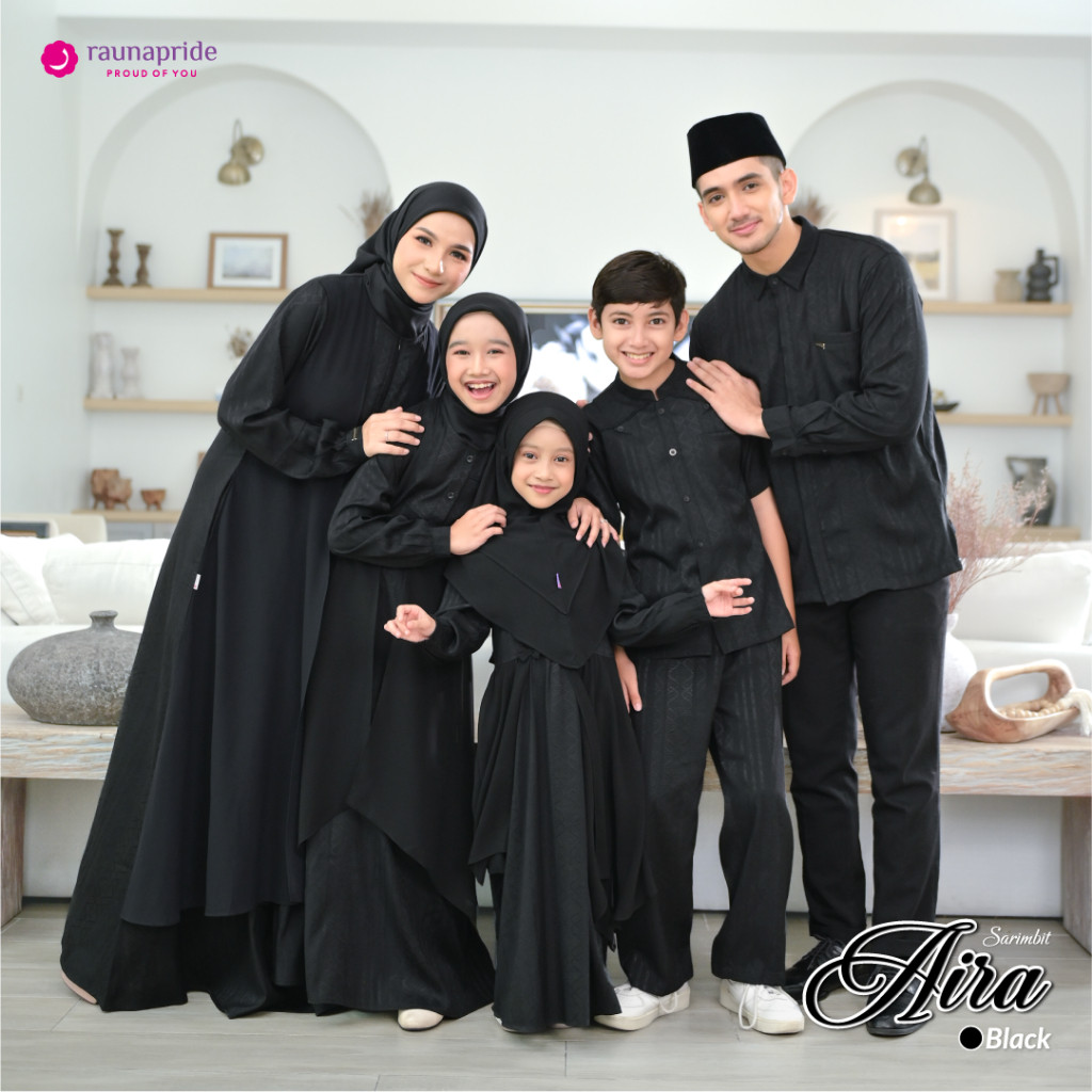 Jual Rauna Pride Aira Black Baju Keluarga Muslim Terbaru Sarimbit ...