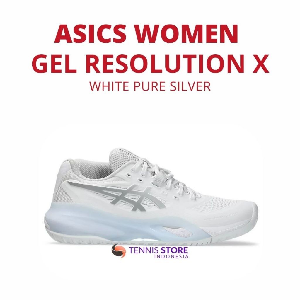 Jual Sepatu Tenis Asics GEL RESOLUTION X WOMEN / White Pure Silver | Shopee Indonesia