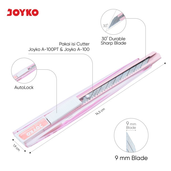 Jual JOYKO Cutter Pemotong CU-0522 Color full Cutter Series Warna ...