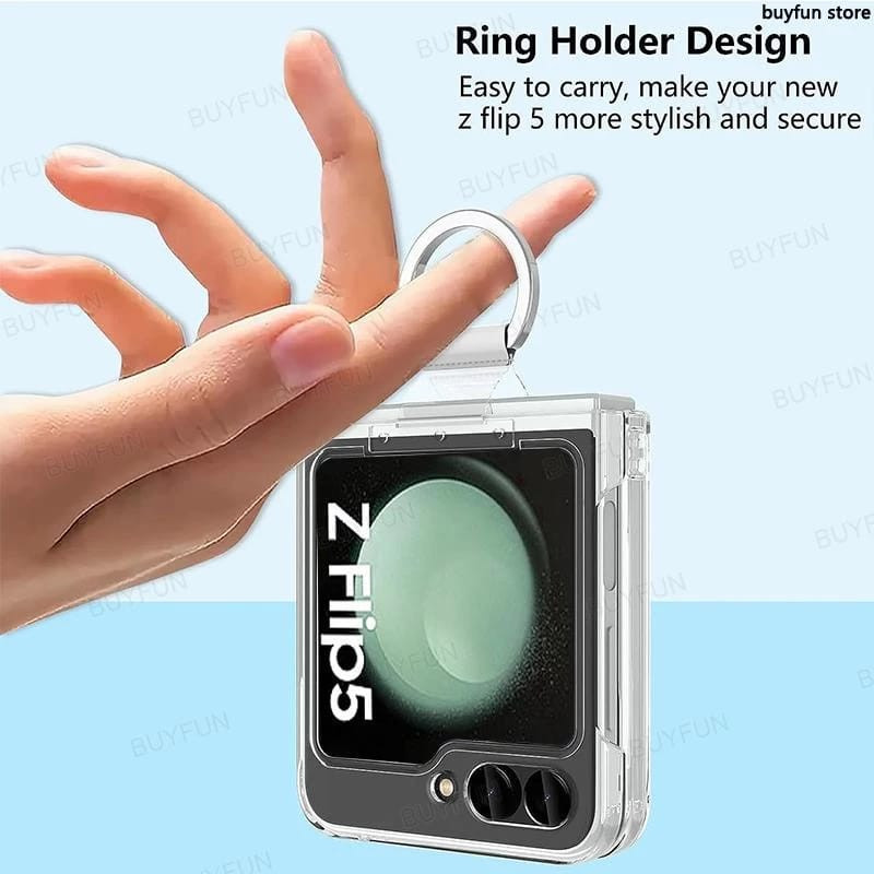 Jual CLEAR HARD CASE + RING SAMSUNG GALAXY Z FLIP 2,3,4,5,6 ACRYLIC ...
